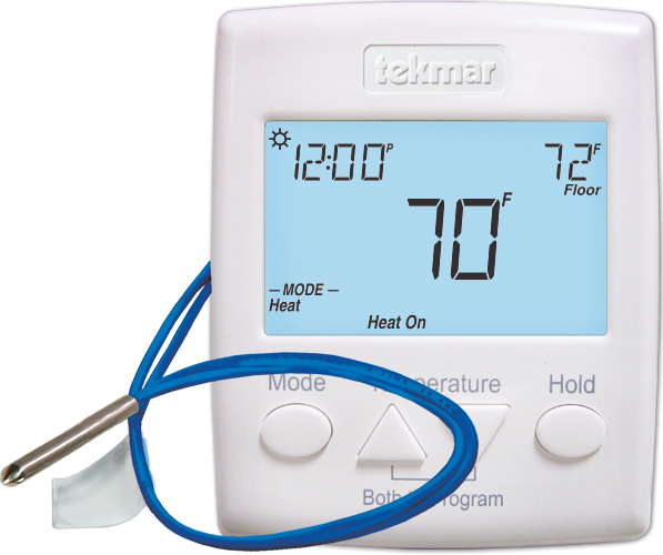 Tekmar PID 2 Stage Heat or Heat/Cool Programmable Thermostat w/Floor Sensor (Includes Sensor 079 ...