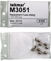Tekmar Replacement Fuses (5/pkg) 1.25 A 250V (ac) | Pexheat.com