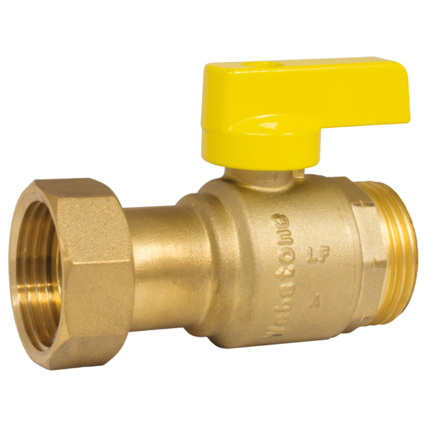 Webstone 1 in. Union Ball Valve with Reversable Yellow Handle | Pexheat.com